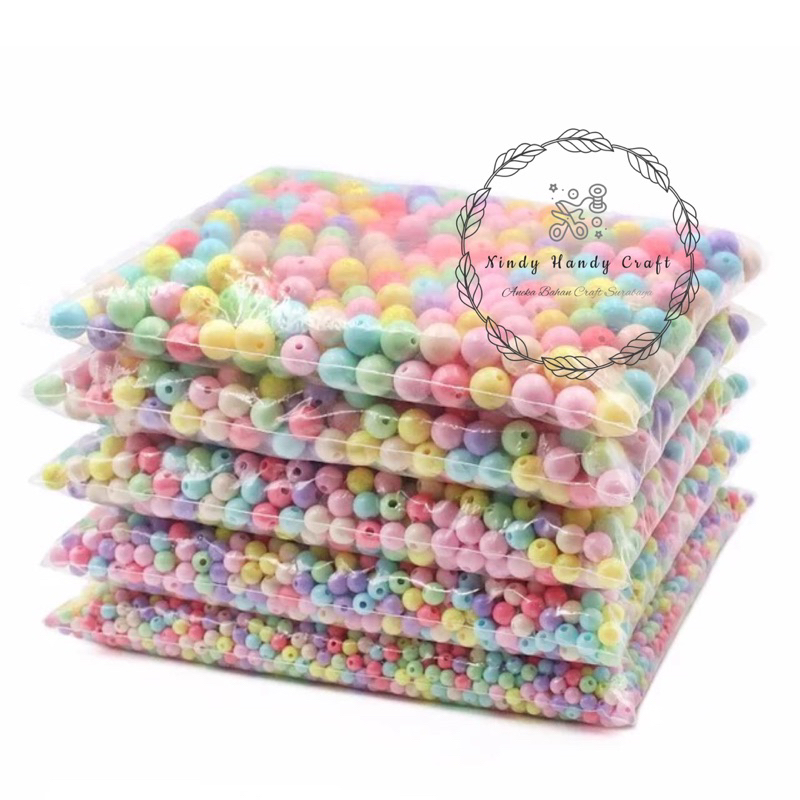 Jual 1/2pon 225gr Monte Bulat 4.6.8.10.12.14mm mix warna - Monte Susu ...