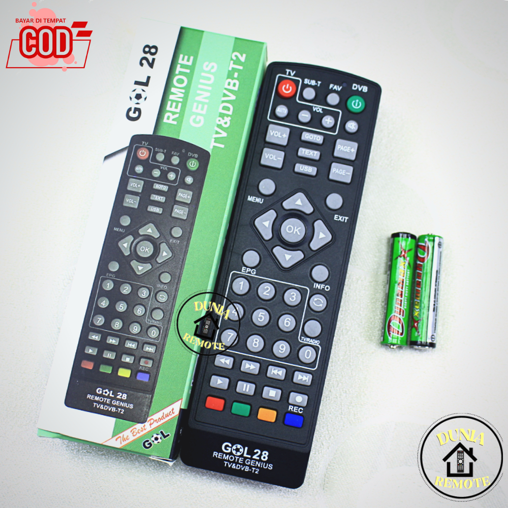 Jual Remot Remote Genius Multi GOL 28 DVB T2 +pairing TV Universal Serbaguna All Merk | Shopee ...