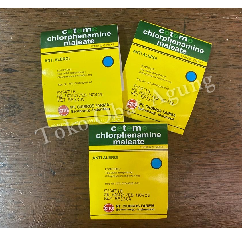 Jual CTM Ceteme Ciubros (1 Strip Isi 12 Tablet). Obat Alergi, Gatal ...