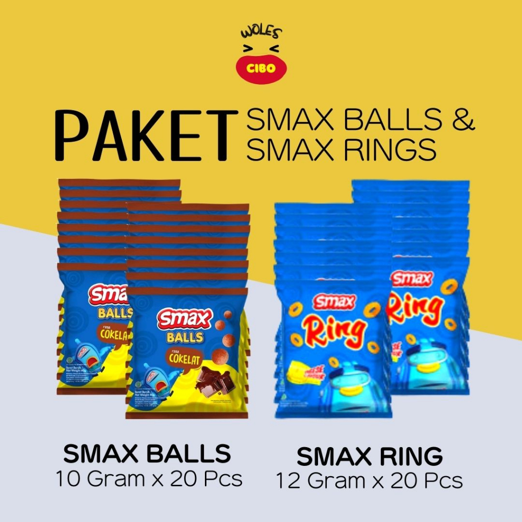Jual Paket Snack Smax Ring Keju (20 pcs) & Smax Balls Cokelat (20 pcs ...