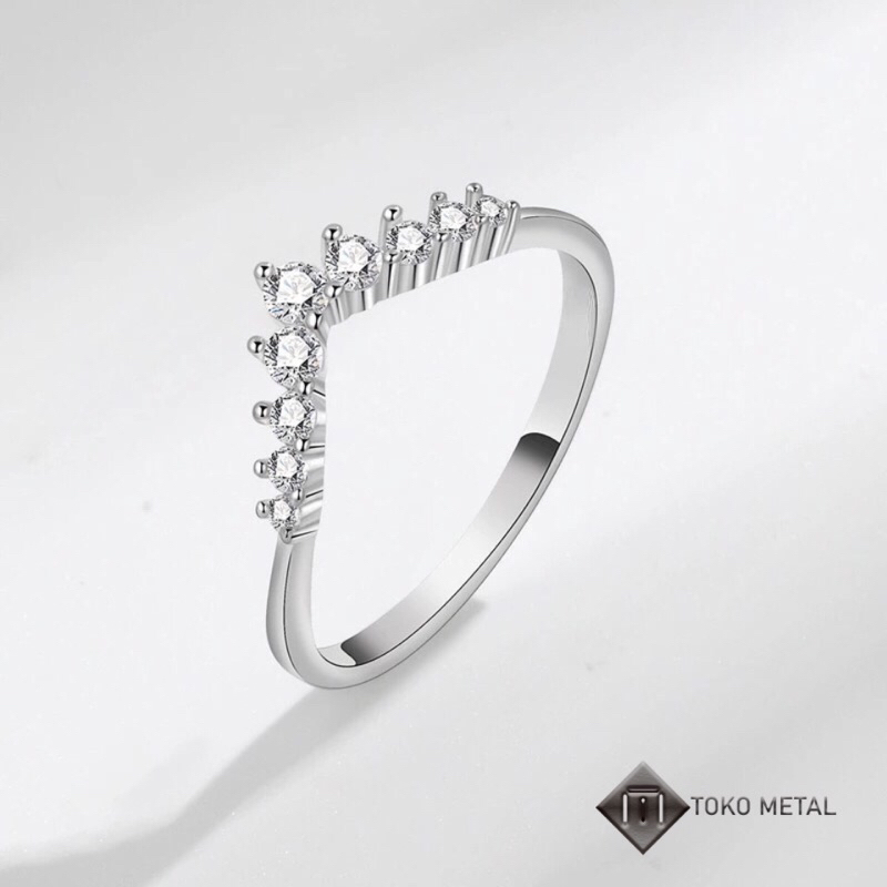 Jual Cincin Xuping 100% Original Permata V Warna Silver Lapis Emas ...