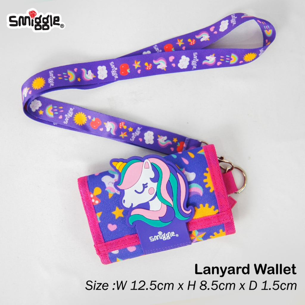 Jual (G09»] SMIGGLE wallet dompet anak lanyard/dompet lipat 3 anak tali ...