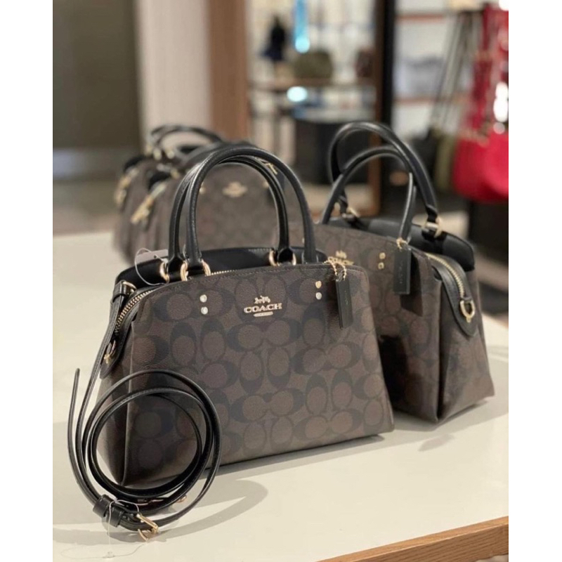 Jual Tas Coach Original Mini Lillie Caryall Satchel Signature Brown ...