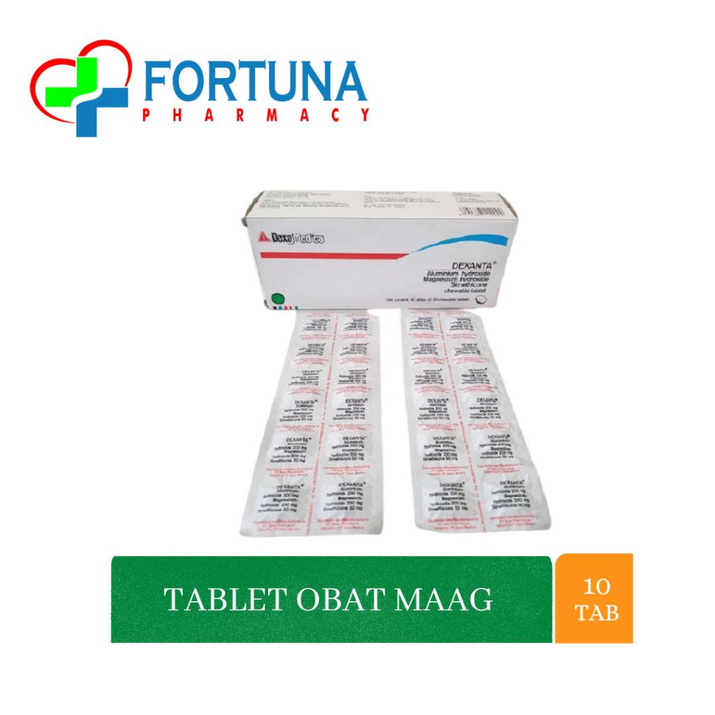 Jual DEXANTA TABLET KUNYAH UNTUK MAAG 1 STRIP ISI 10 TABLET | Shopee ...