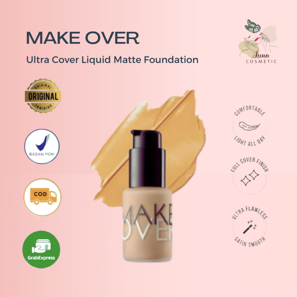 Jual MAKE OVER Ultra Cover Liquid Matte Foundation 33 ml | Makeover ...
