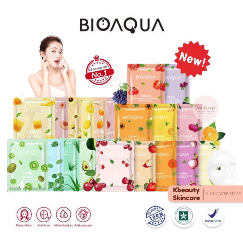Jual 【BPOM】BIOAQUA sheet mask Hydrating Essence face Mask Brightening Moisturizing skin care ...