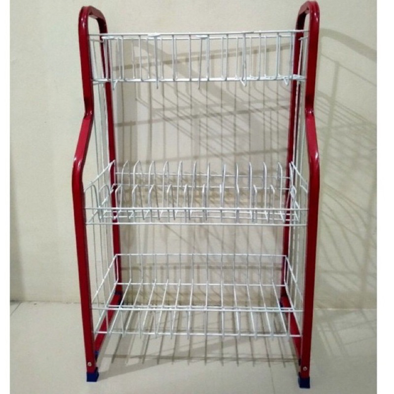 Jual RAK PIRING 3 SUSUN DENGAN GELAS RPL 03 LENGKUNG /RAK DAPUR / RAK ...