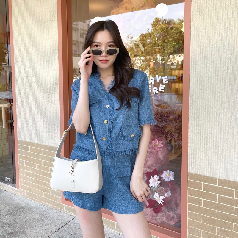 Jual Letta Set (Tweed Set Korean Top Shorts Import Bangkok) | Shopee Indonesia