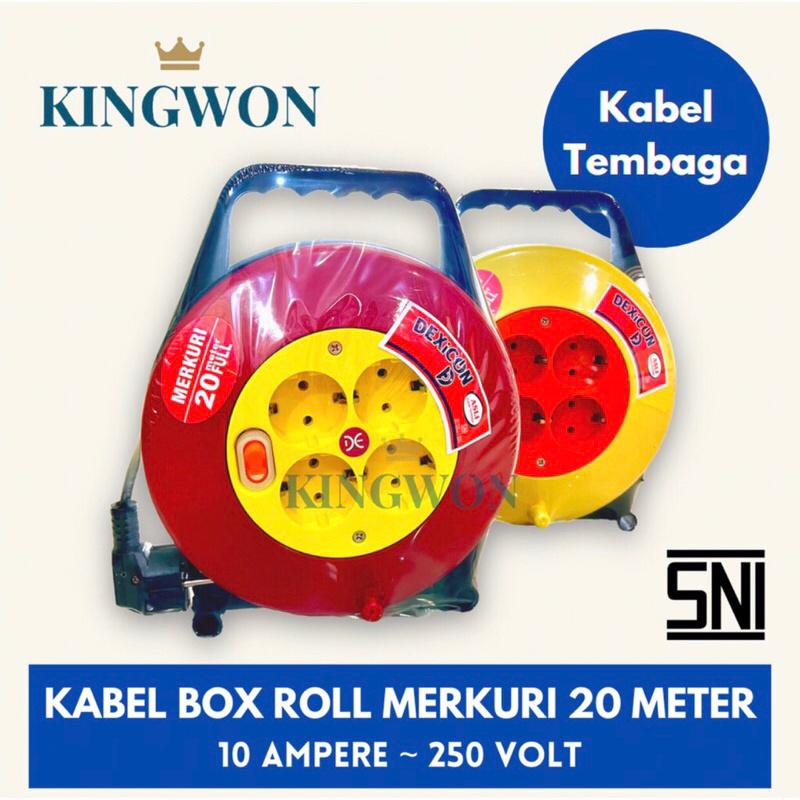 Jual BOX KABEL ROLL KABEL 20 M GULUNG 4 LUBANG COLOKAN TEMBAGA STOP ...