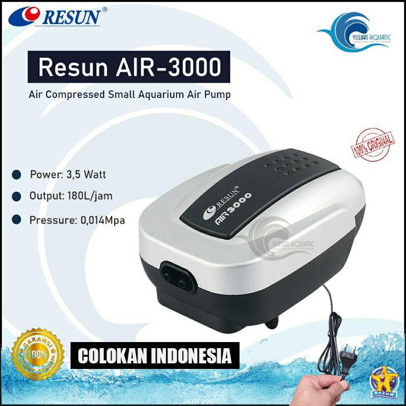 Jual AERATOR Resun AIR 3000 Pompa Udara Aerator Aquarium Air Pump ...