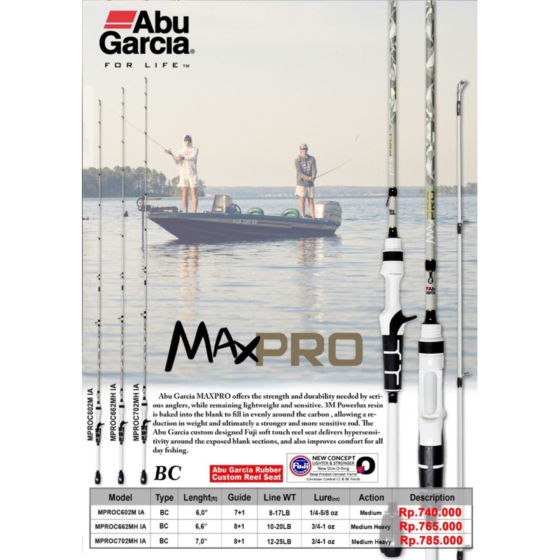 Jual Abu Garcia MAX PRO Baitcasting Rod - Joran Cincin fuji Guide ...