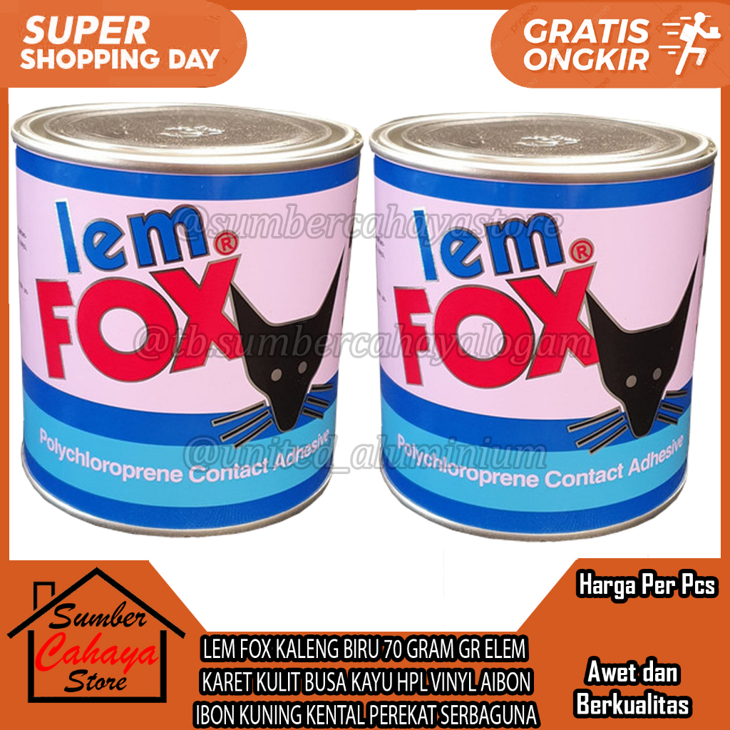 Jual Lem Fox Fok Foks Kuning 70 Gr Gram Karpet Sendal Kulit Kayu Hpl ...
