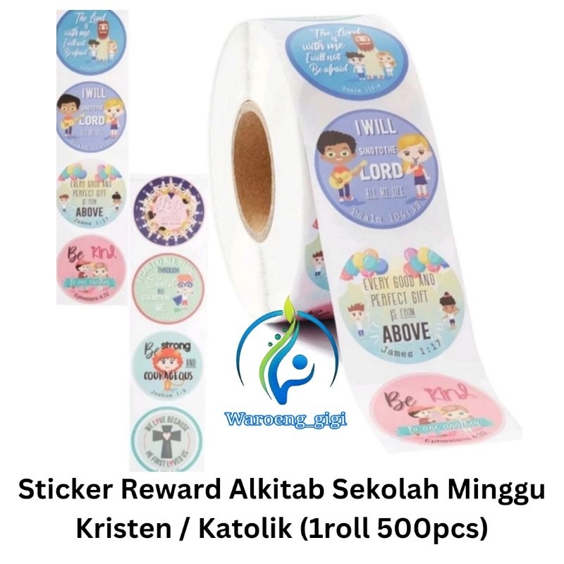 Jual (1Roll 500pcs) Sticker Stiker Reward Anak Tema Alkitab Untuk ...