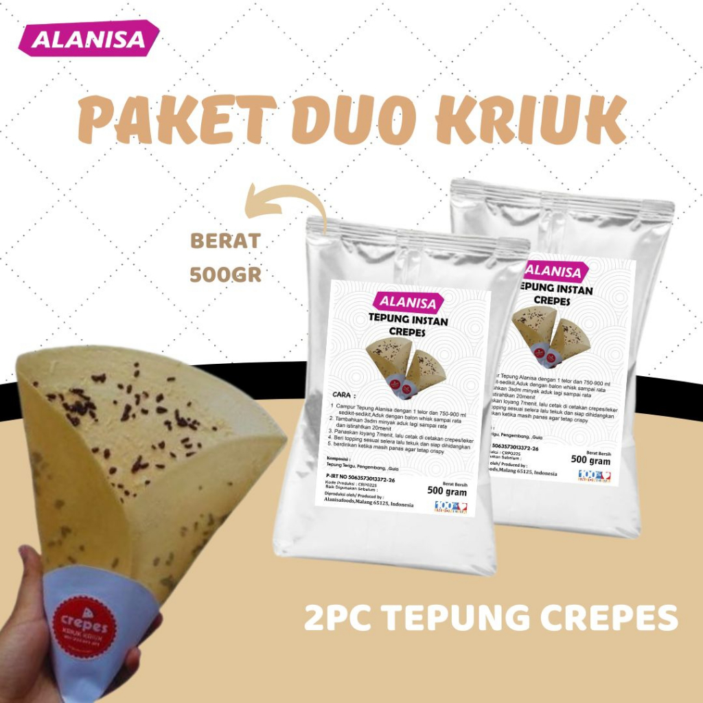 Jual PAKET DUO KRIUK ( 2 CREPES 500gr) | Shopee Indonesia
