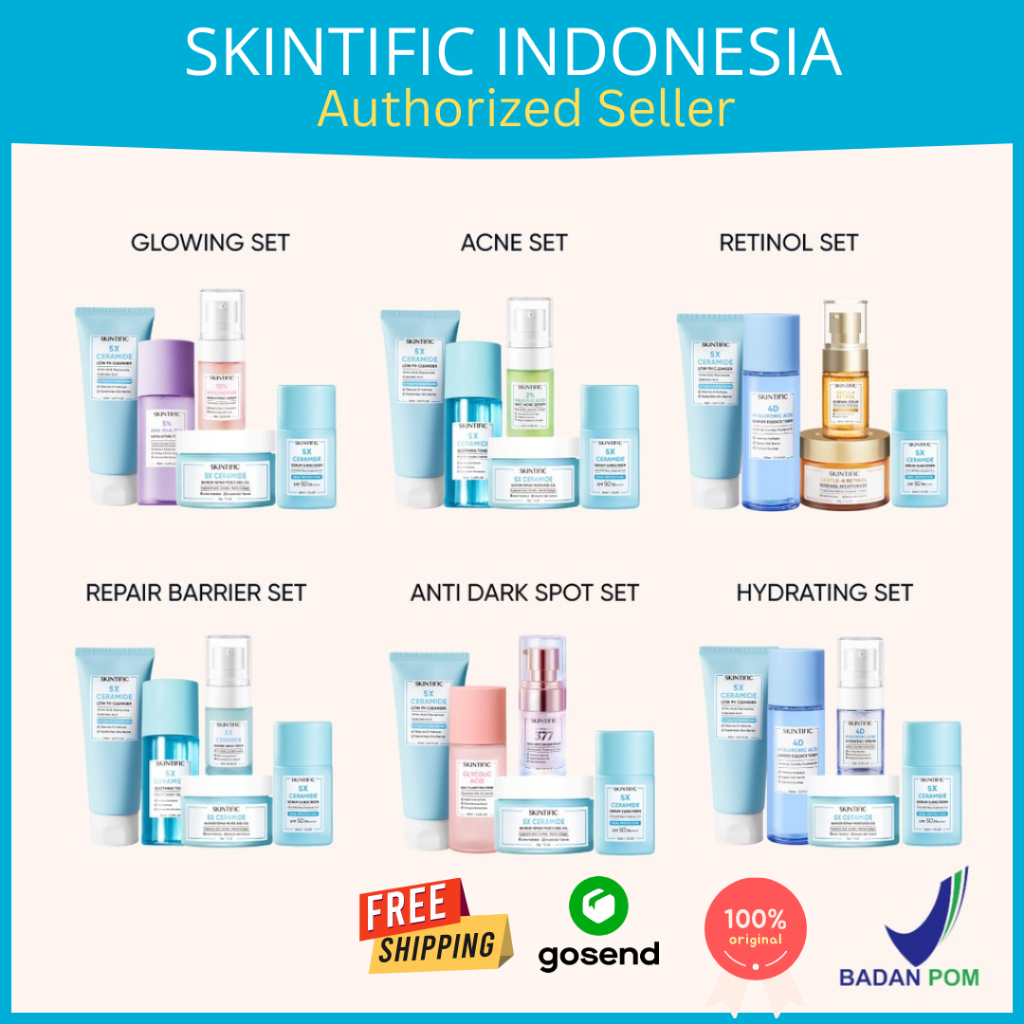 Jual SKINTIFIC set glowing, set acne ,set skin barrier, set dark spot ...
