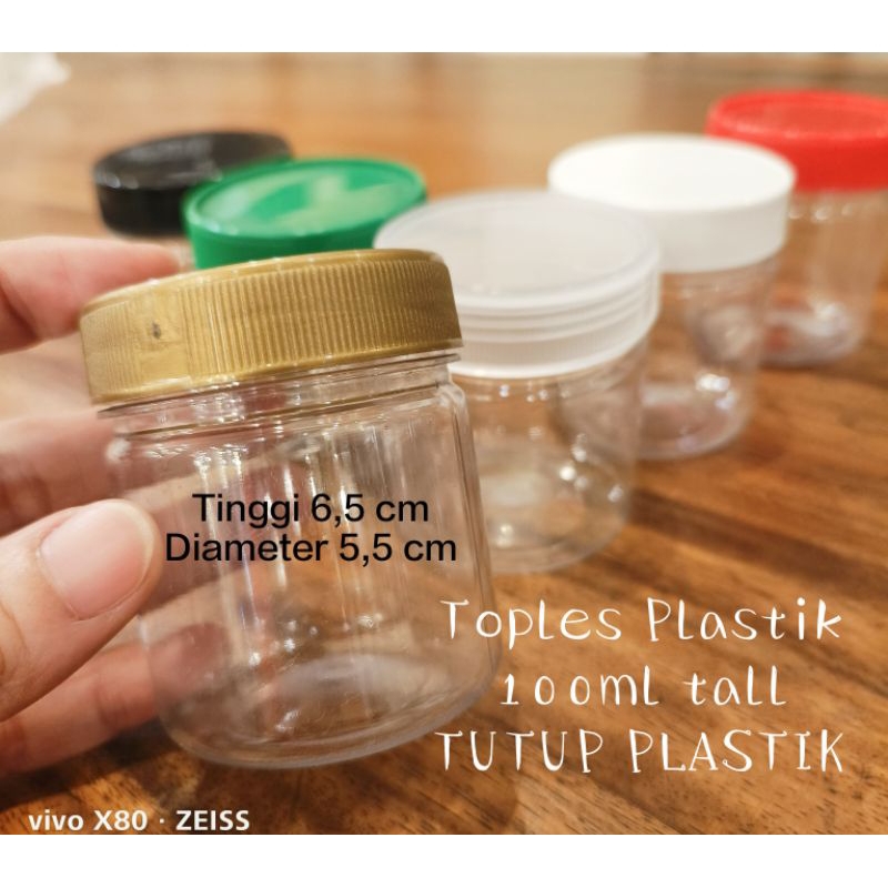 Jual bigta_TOPLES PLASTIK 100 ML TALL TUTUP PLASTIK | Shopee Indonesia