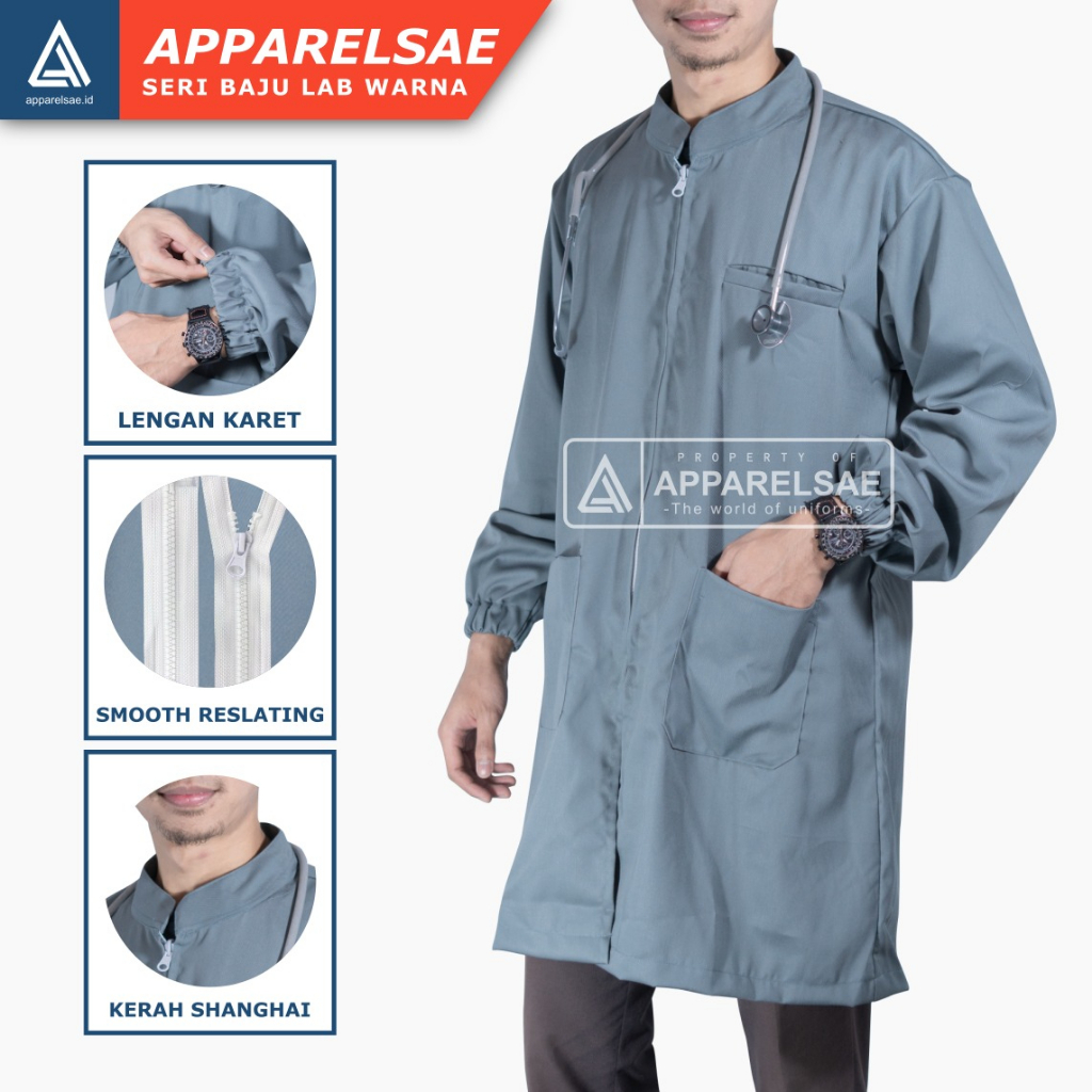 Jual JAS LAB /JAS LABORATORIUM KATUN LEMBUT & TEBAL BAJU DOKTER LENGAN ...