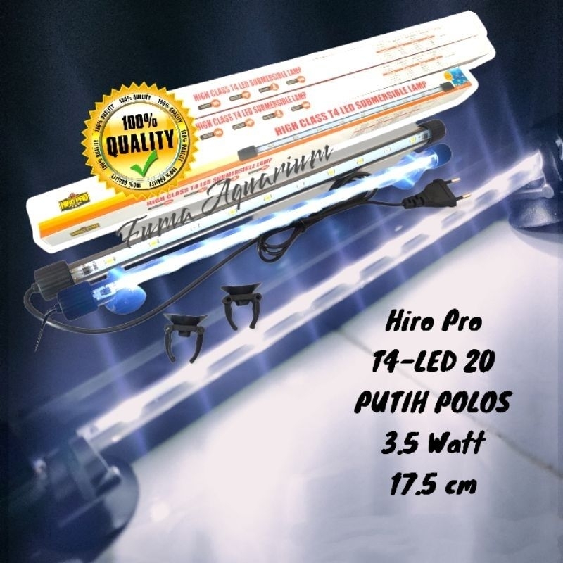 Jual Lampu Celup Hiro Pro T4-LED20 Putih,Merah/Pink,Putih Biru Lampu LED Aquarium Aquascape ...