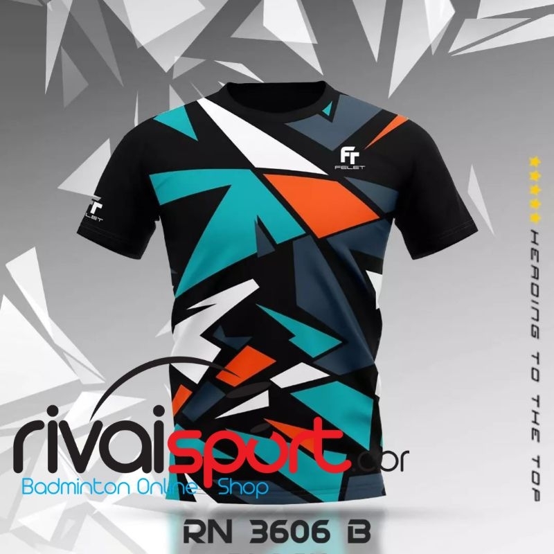 Jual Baju Felet Badminton RN 3606B Black SIZE UERO | Shopee Indonesia