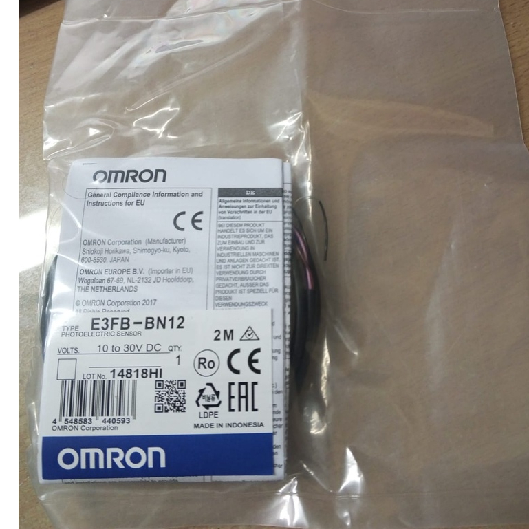 Jual Photoelectric senso E3FB-BN12 OMRON 2M NPN Light-ON/Dark-ON ...