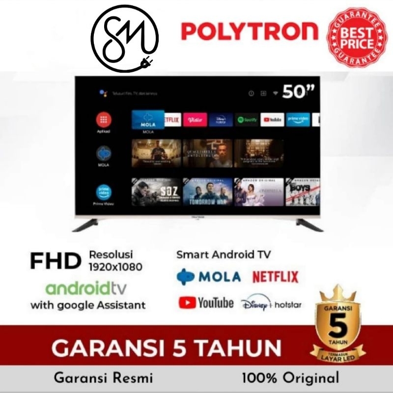 Jual LED TV Polytron PLD 50AG9953 Android Smart 50 inc inch | Shopee ...