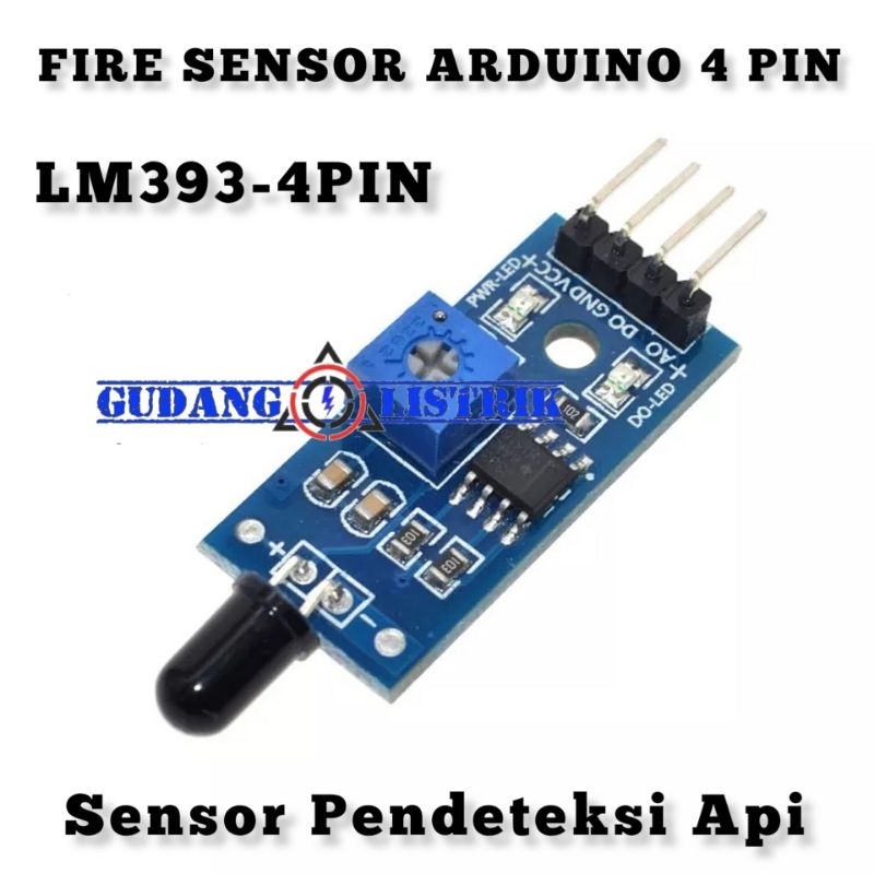 Jual LM393 4 Pin Module Sensor Pendeteksi Api IR Flame Detection For Arduino | Shopee Indonesia