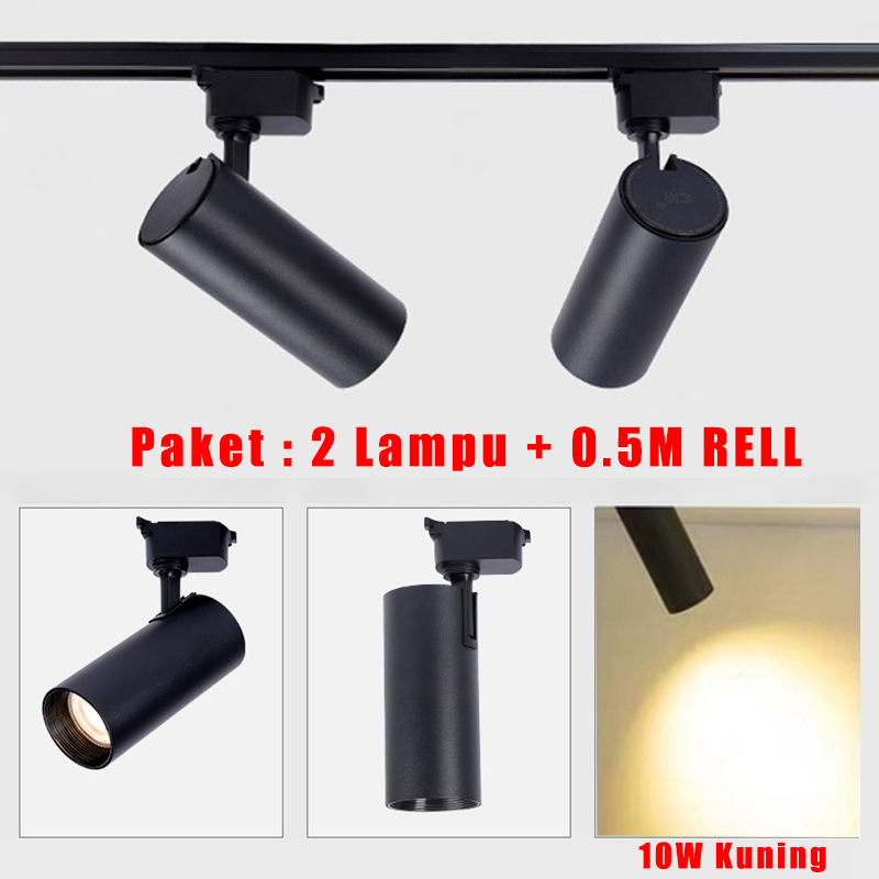 Jual Golden LED LAMPU RELL TRACK LED SOROT LAMPU SOROT TRACKLIGHT REL SPOTLIGHT 10W / 20W / 30W ...