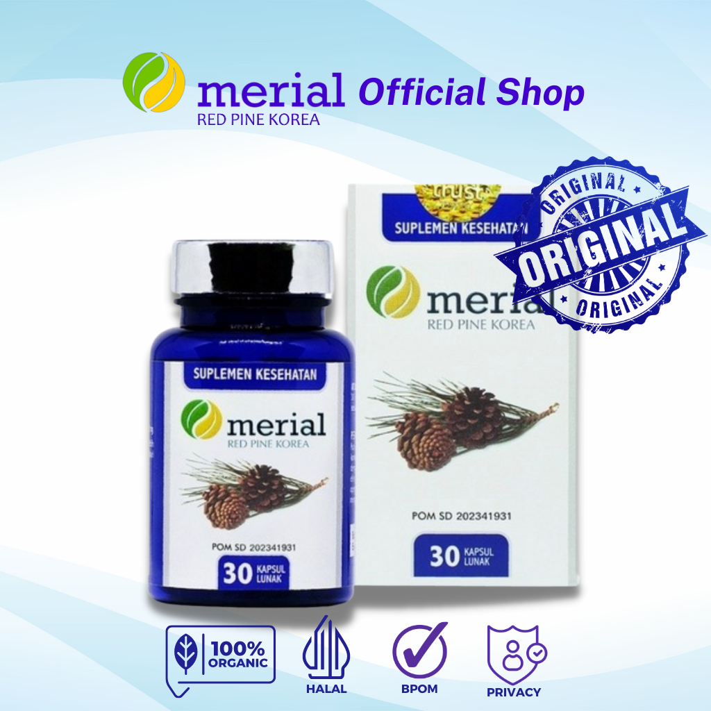 Jual 1 Box Merial Red Pine Korea Original - Isi 30 Kapsul Atasi ...