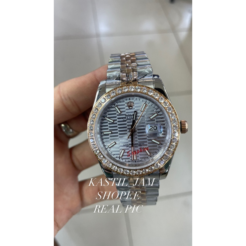 Jual JAM TANGAN ROLEX DATEJUST RING DIAMOND COMBINASI ROSE TANGGAL ...