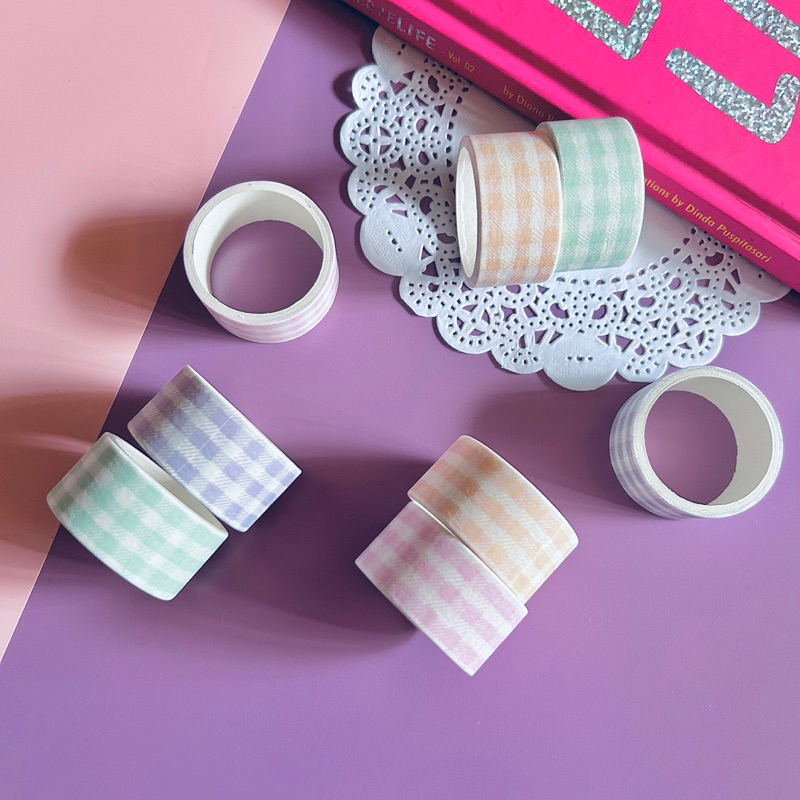 Jual WASHI TAPE SELOTIP KERTAS MOTIF GRID / KOTAK 2cm | Shopee Indonesia