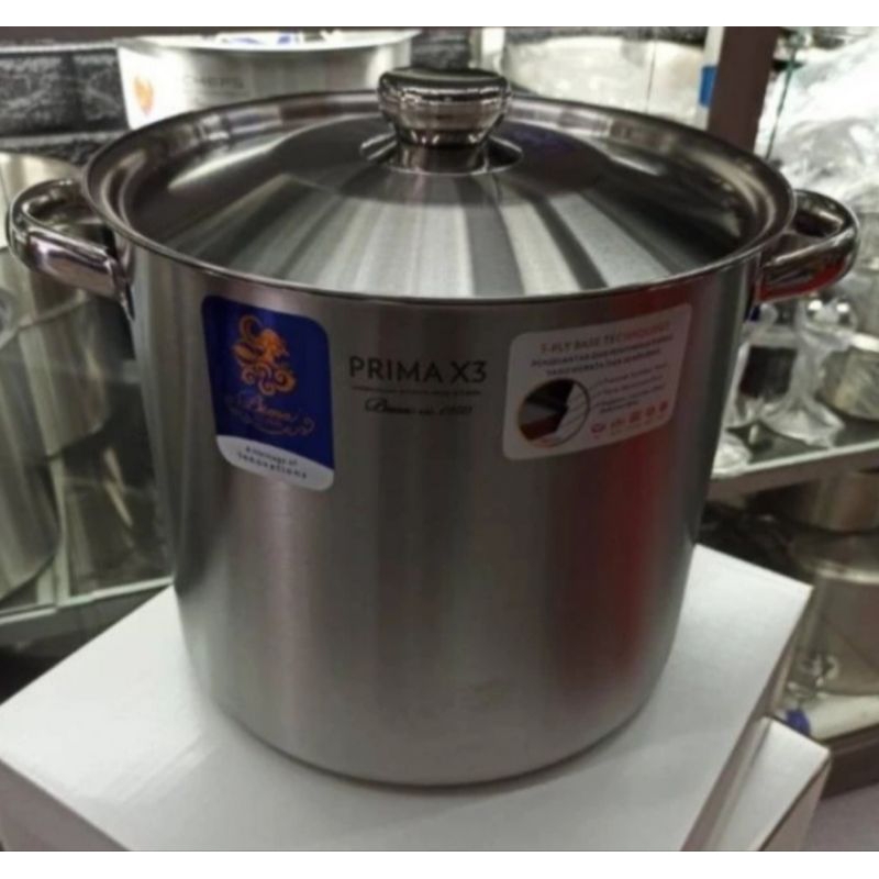 Jual bima stok pot + tutup stainless prima X3 /panci stainless | Shopee ...