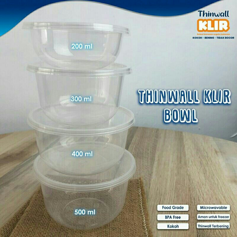 Jual Thinwall Bulat 200 Ml + tutup Cup puding Pudding / Bowl Mangkok Plastik 200 ml [25PCS ...