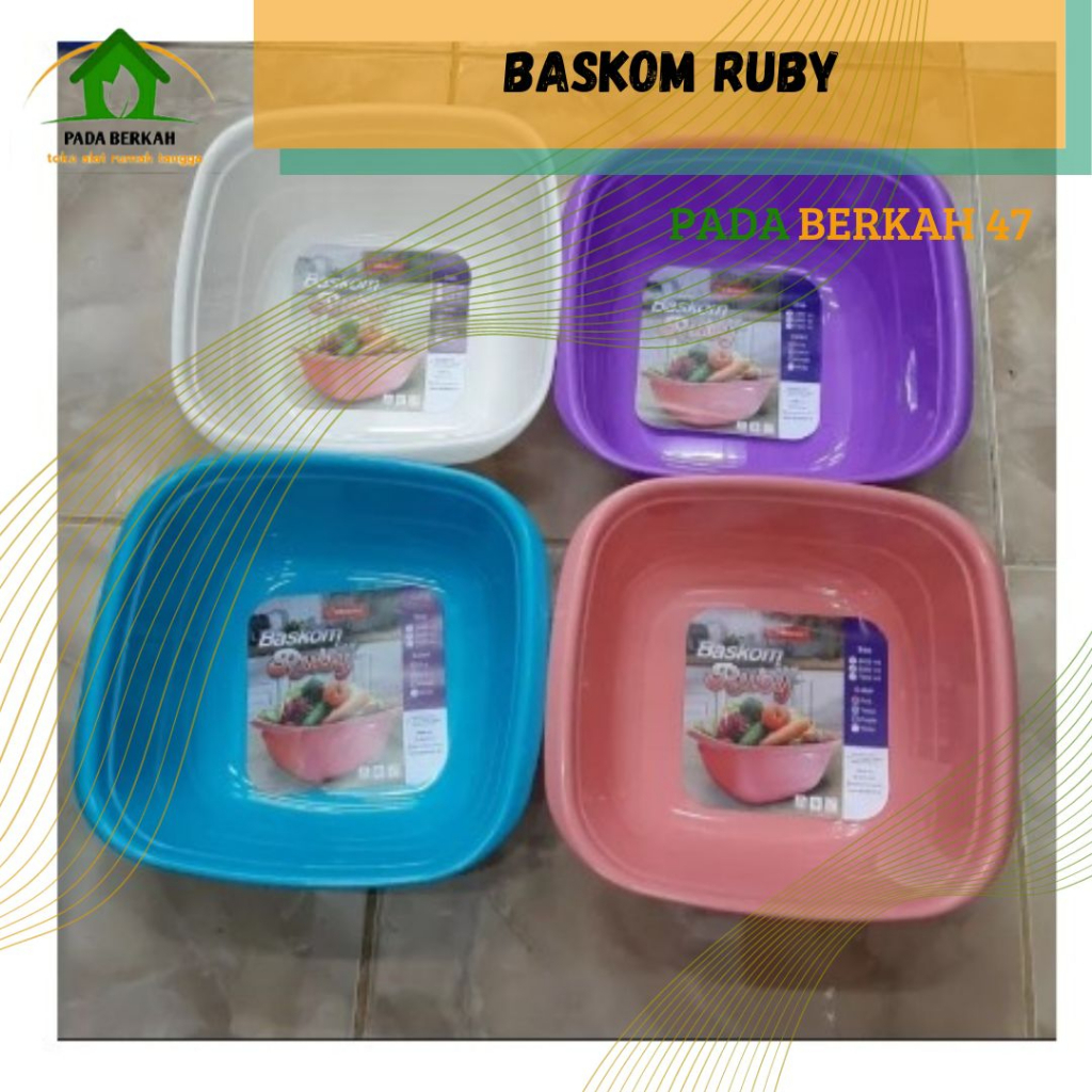 Jual Baskom Segi Plastik Ruby GBU PLAST Wadah Serbaguna Baskom Warna ...