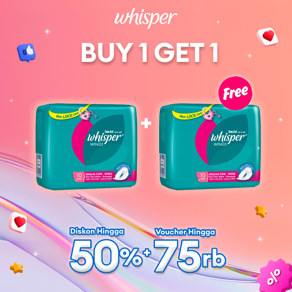 Jual Whisper Sanitary Pads Regular Flow Wings Isi 10 Paket Isi 2 ...