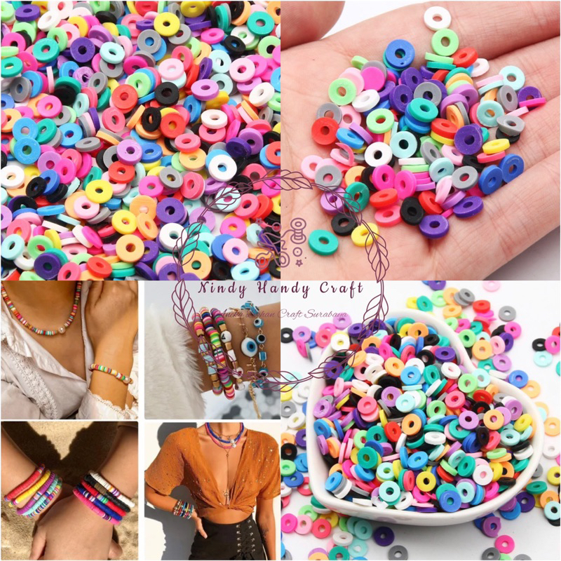 Jual 450pcs Manik Bulat Flat Round Polymer Clay Beads Clay Bulat Manik ...
