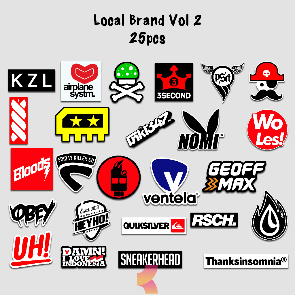 Jual Stiker Lokal Brand Aesthetic Vinyl Anti Air Sticker Aesthetic ...