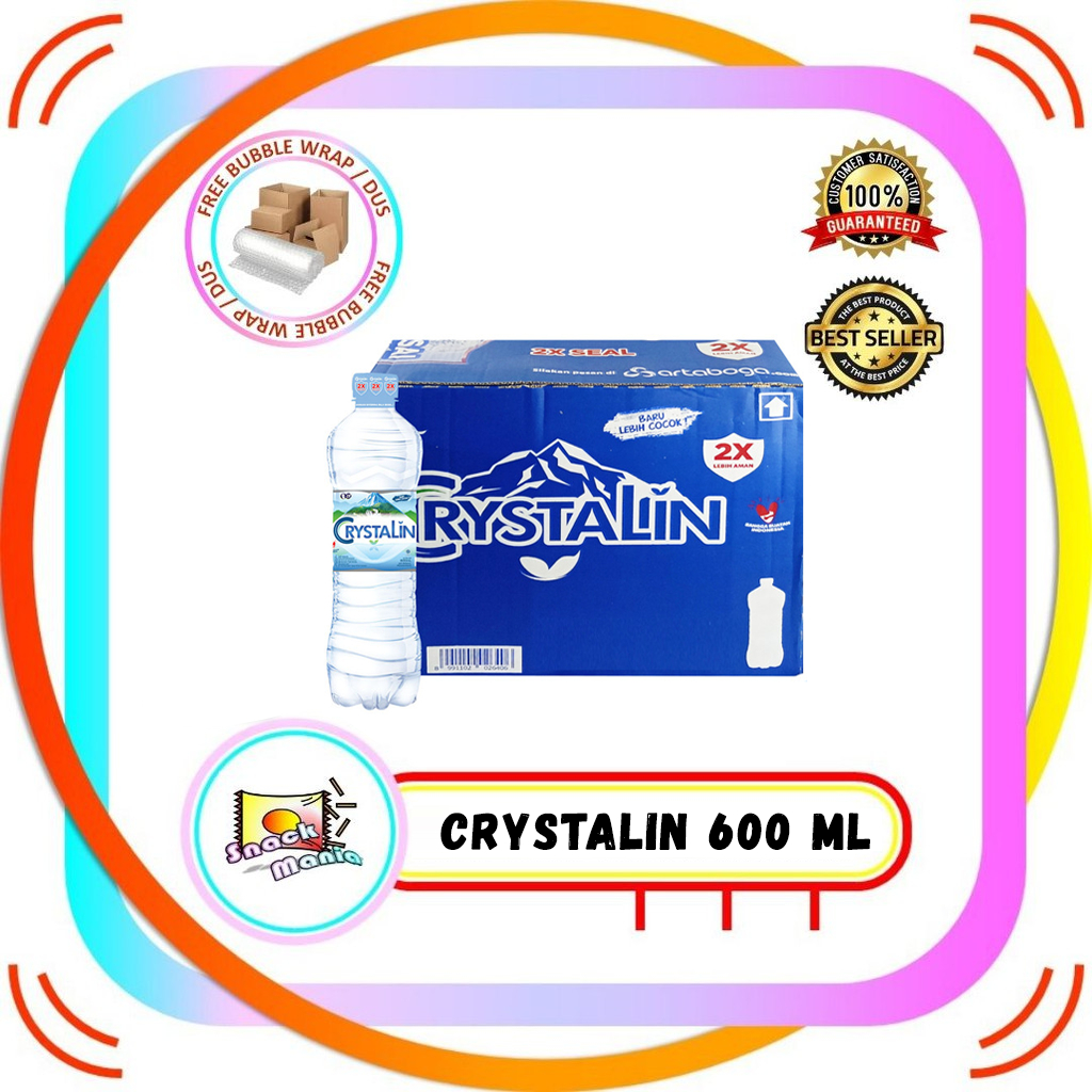 Jual Crystalin Air Mineral 600 ml x 24 Botol DUS Karton | Shopee Indonesia