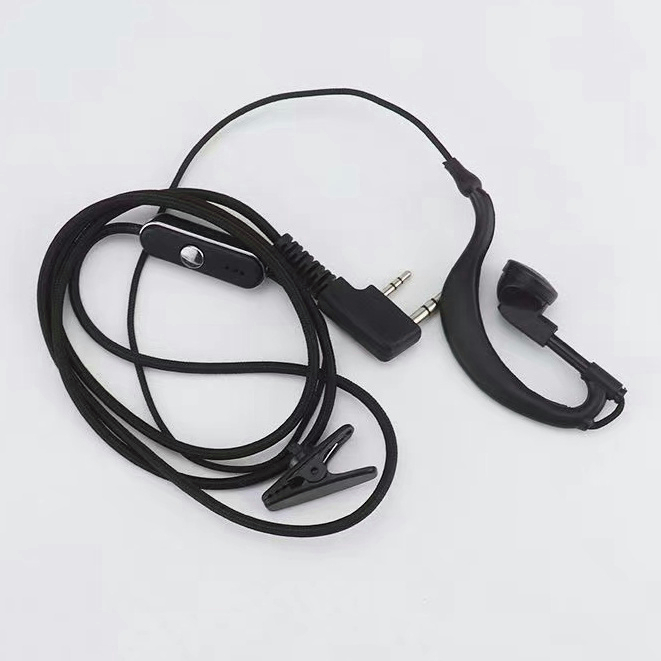 Jual Jual panas ICOM 2 Pin Mic Headset Earpiece Ear Hook Earphone Radio ...