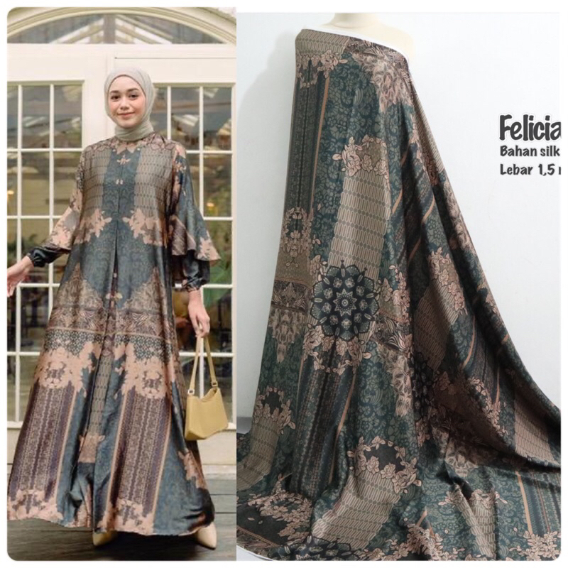 Jual Kain silk motif FELICIA | kain batik modern | bahan batik bagus ...