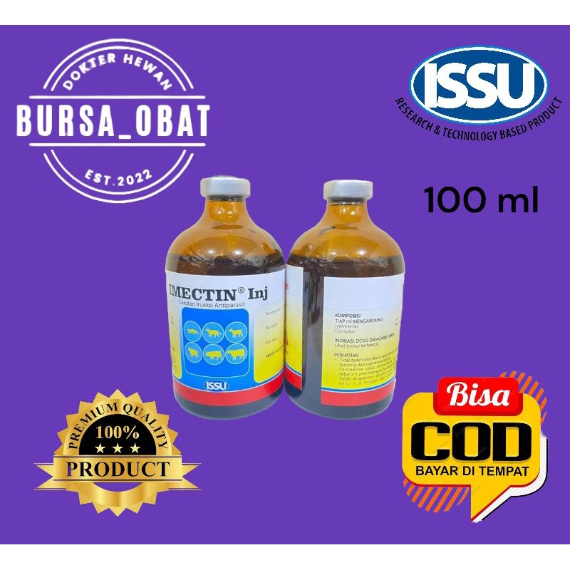 Jual Imectin Inj 100 ml - Obat Anti Parasit kutu cacing pada hewan sapi ...