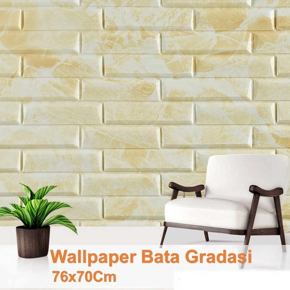 Jual APEN Wallpaper Dinding Foam 3D Motif Batu Bata Corak Ukuran 76 x ...