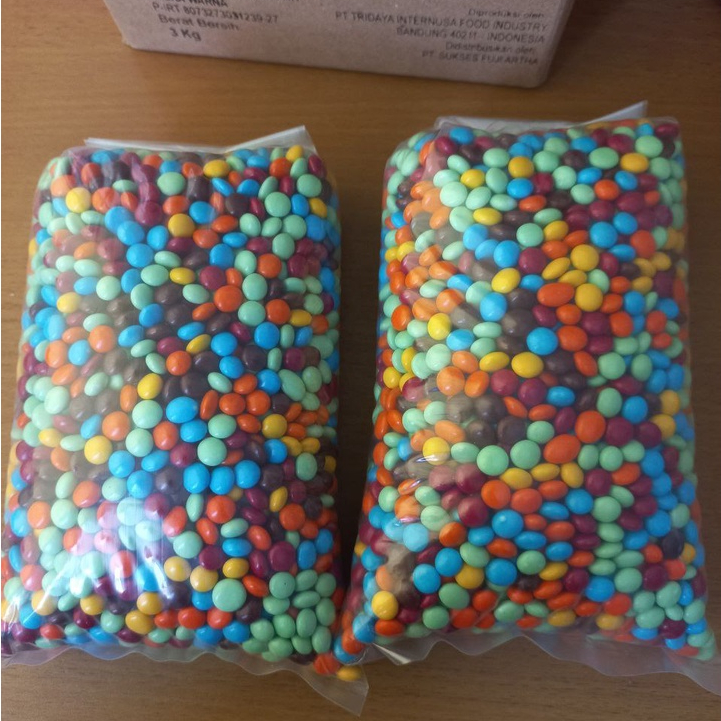 Jual TERMURAH! JITU Rainbow Choco Chips Repack 500 gram 1/2 bulat ...