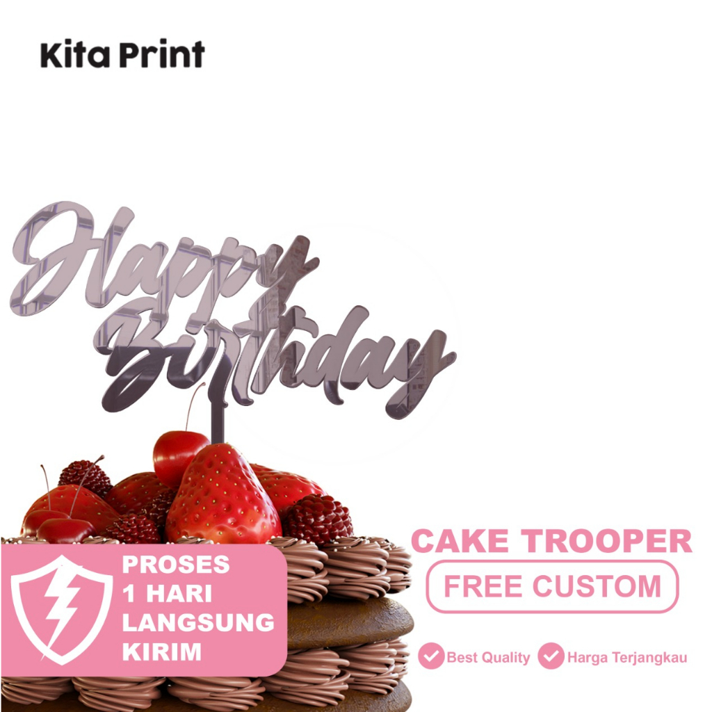 Jual Custom Cake Topper Acrylic Akrilik Karakter Tusukan Kue Ulang ...