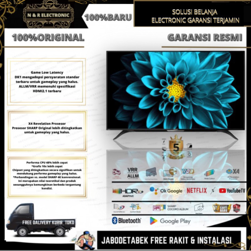 Jual SHARP 4T C60DK1X UHD 4K ANDROID TV 60 INCH OS 11 - SHARP 60DK1X ...