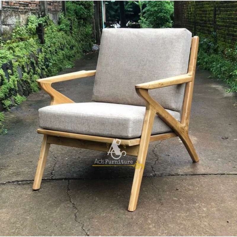 Jual sofa single kayu jati sofa minimalis | Shopee Indonesia