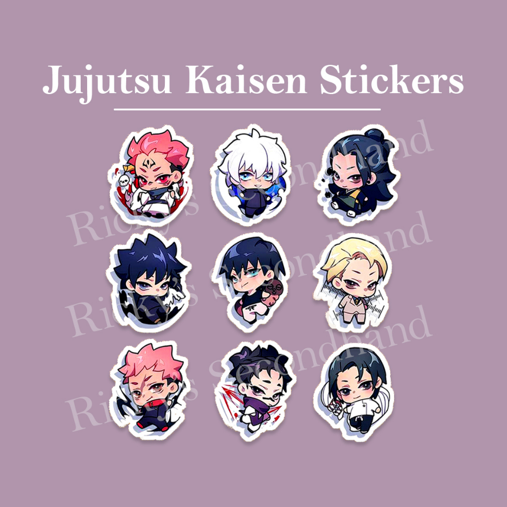 Jual 9 pcs Jujutsu Kaisen Sticker Stiker Waterproof Anti Air JJK Chibi ...