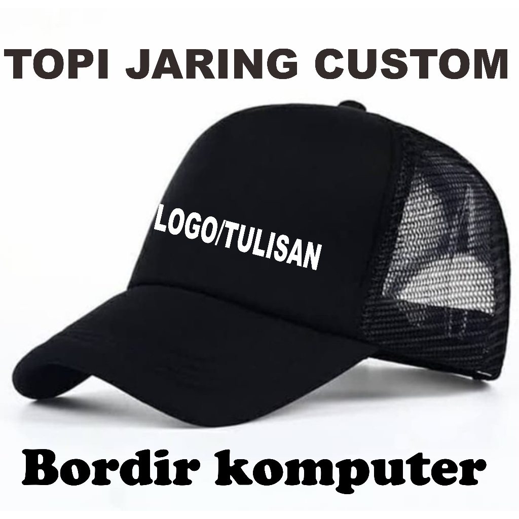 Jual Topi jaring custom,Topi trucker custom,bordir komputer, logo atau ...