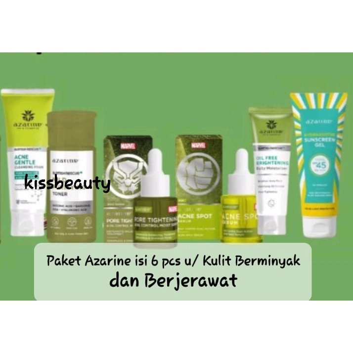 Jual Paket Azarine Skincare 6 Pcs U/ Kulit Berminyak dan Berjerawat ...