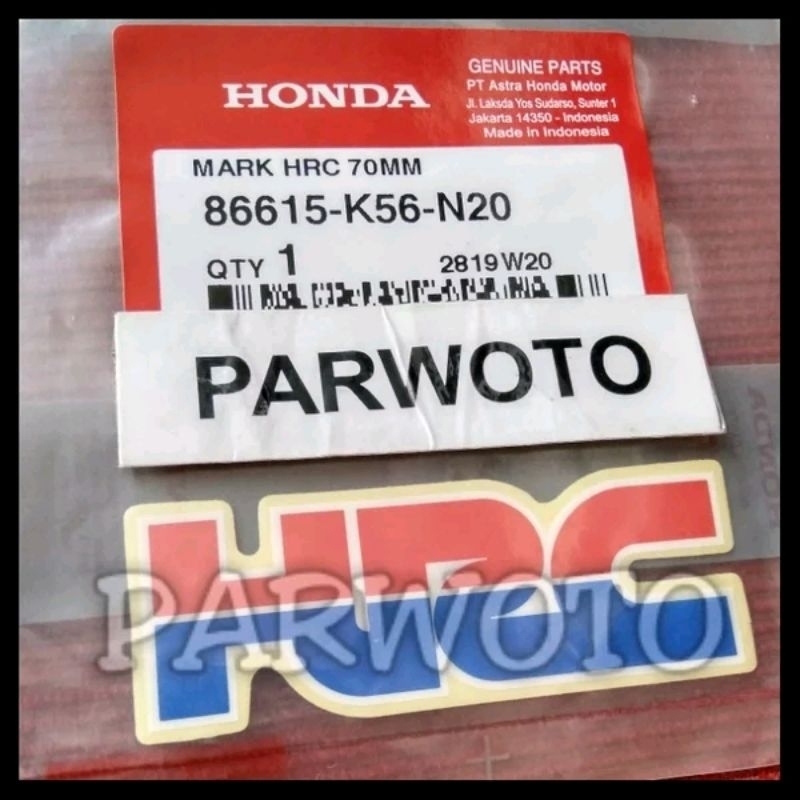Jual Stiker Sticker Label Mark Decals Emblem Logo HRC Honda Racing ...