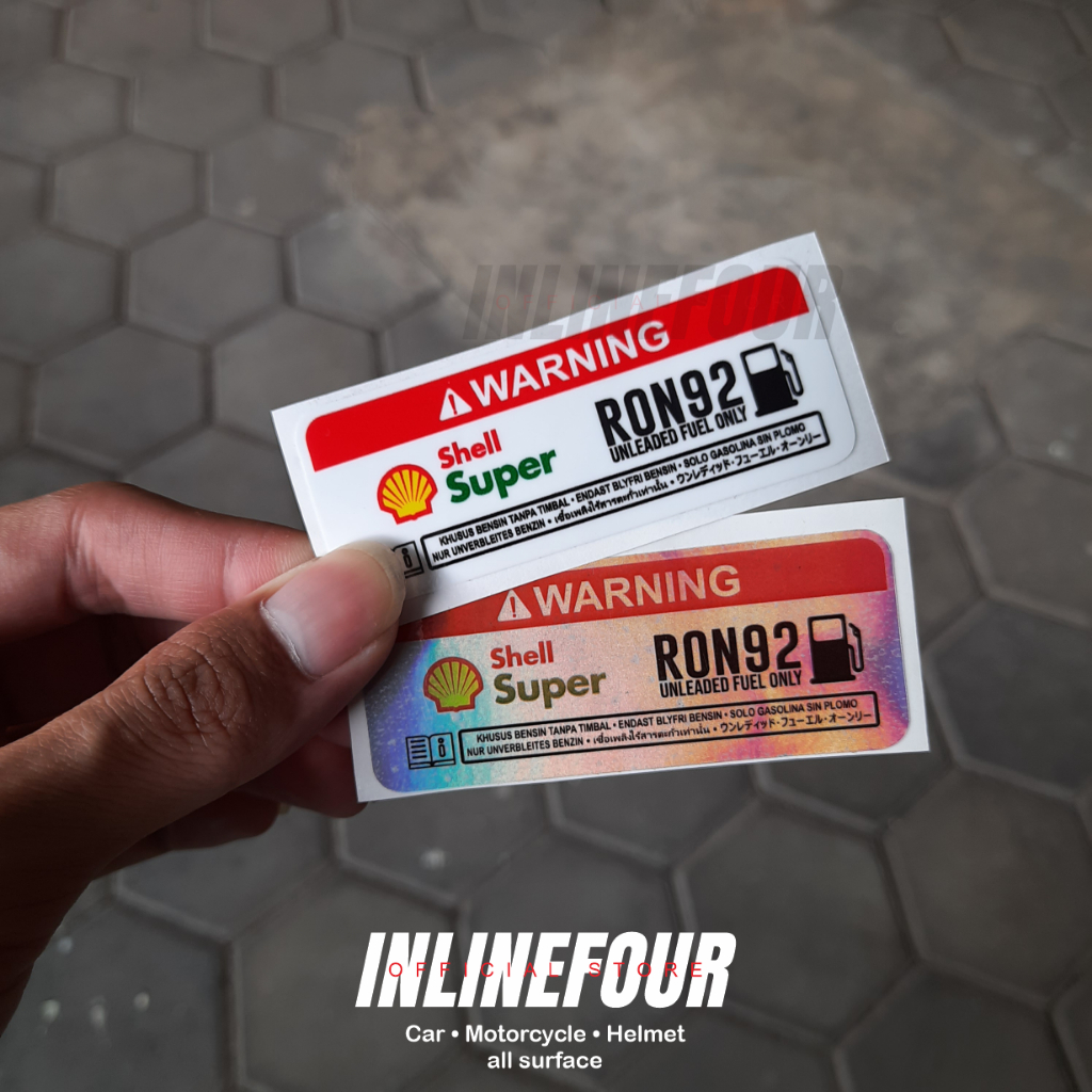 Jual Sticker Printing Cut Unleaded Fuel Only Stiker RON Tangki Bahan ...